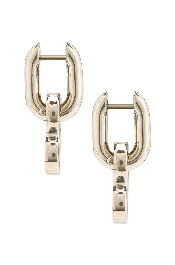 Balenciaga Xs B Chain Earrings - Shiny Silver | Editorialist